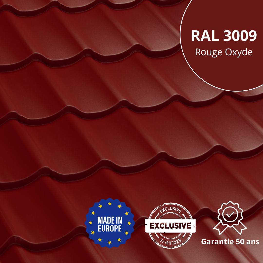Tôle imitation tuile Vello Rouge Mat | VPV Direct
