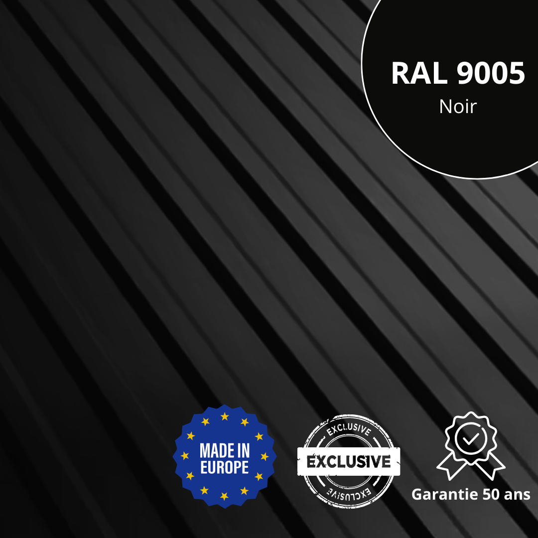 Tôle de toiture Bac Acier Medio Noir Mat | VPV Direct