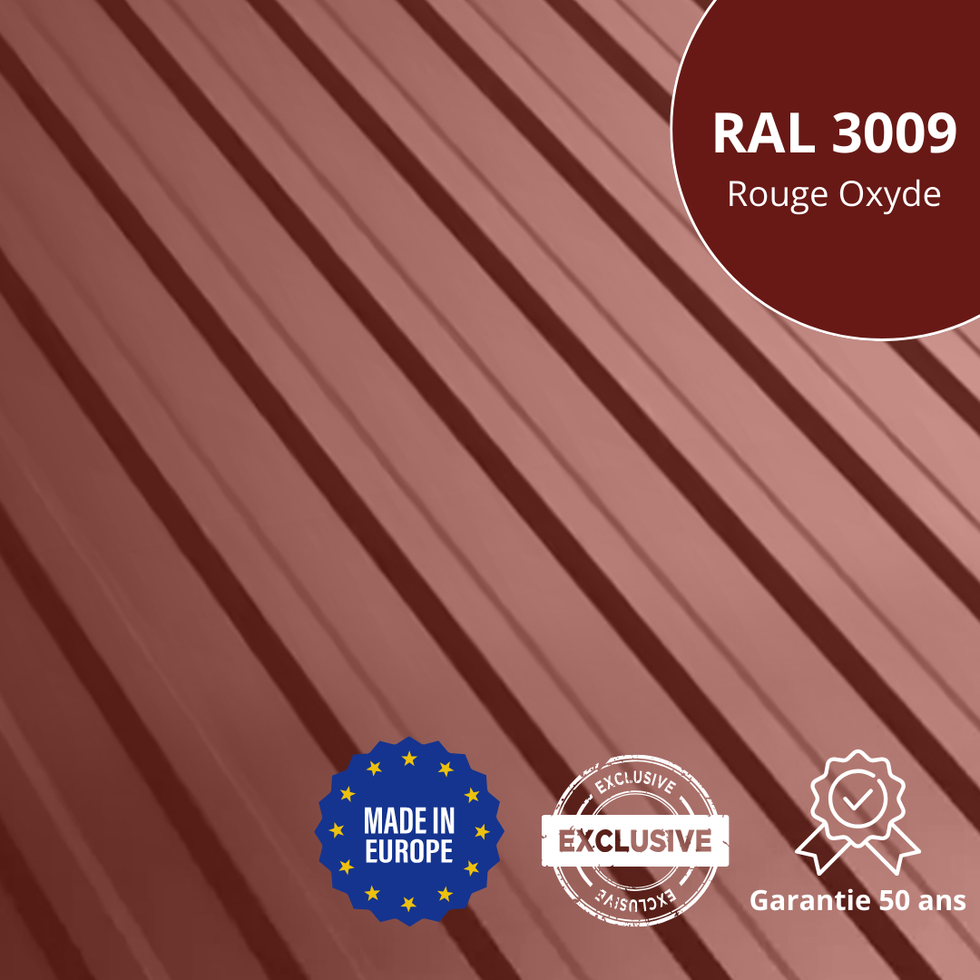 Tôle de toiture Bac Acier Medio Rouge Mat | VPV Direct