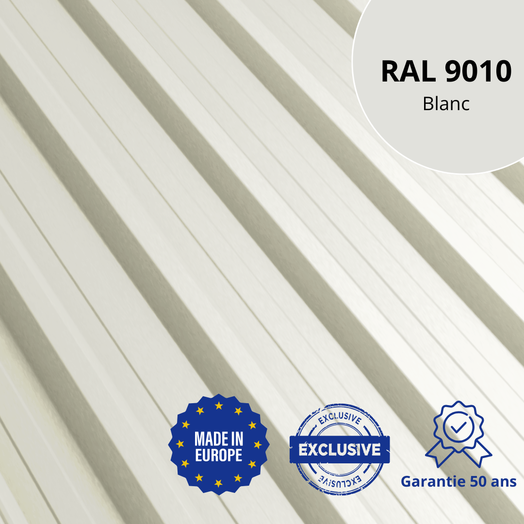 Tôle de toiture Bac Acier Alto Blanc Brillant | VPV Direct