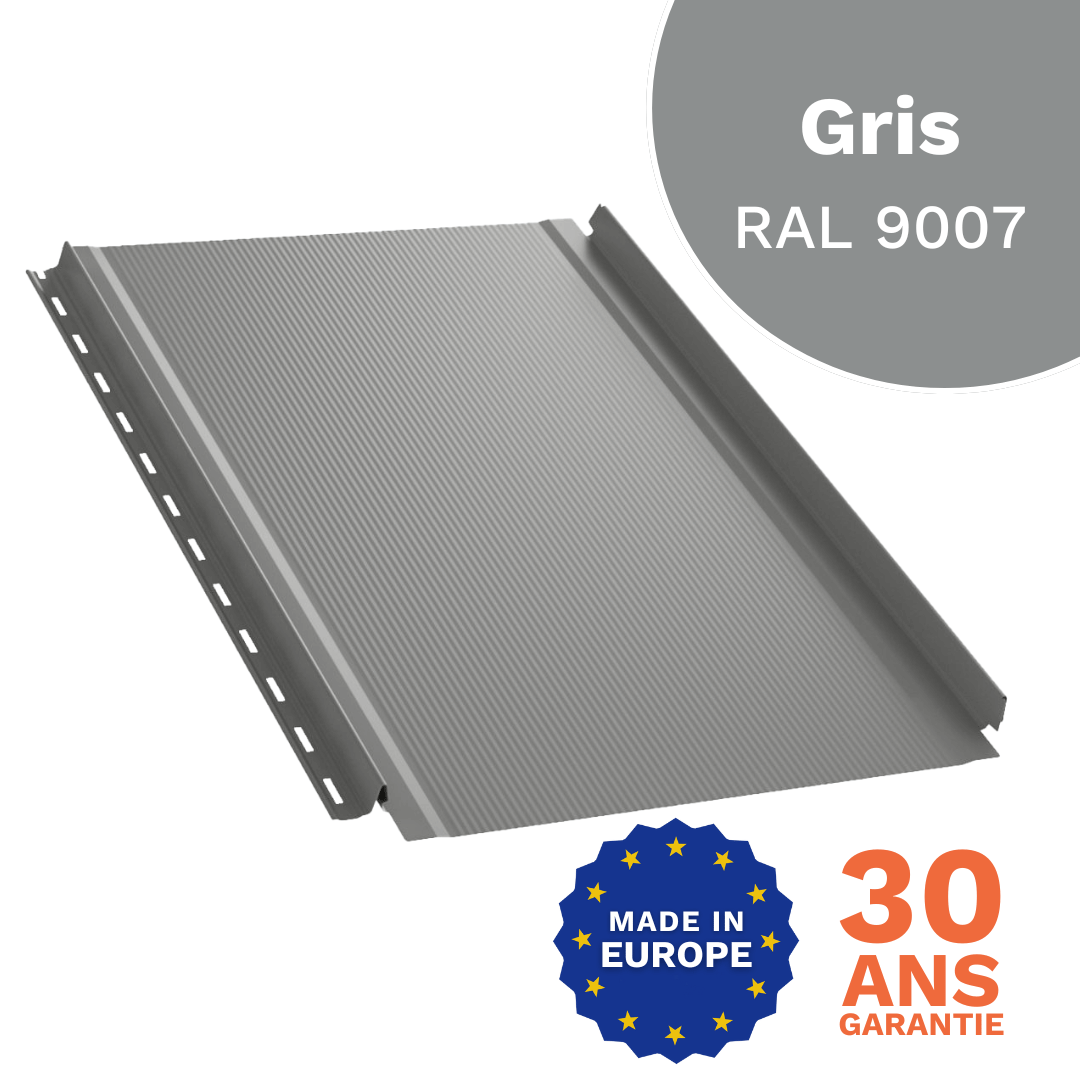 Tôle joint debout semi-ondulée Gris Brillant | VPV Direct