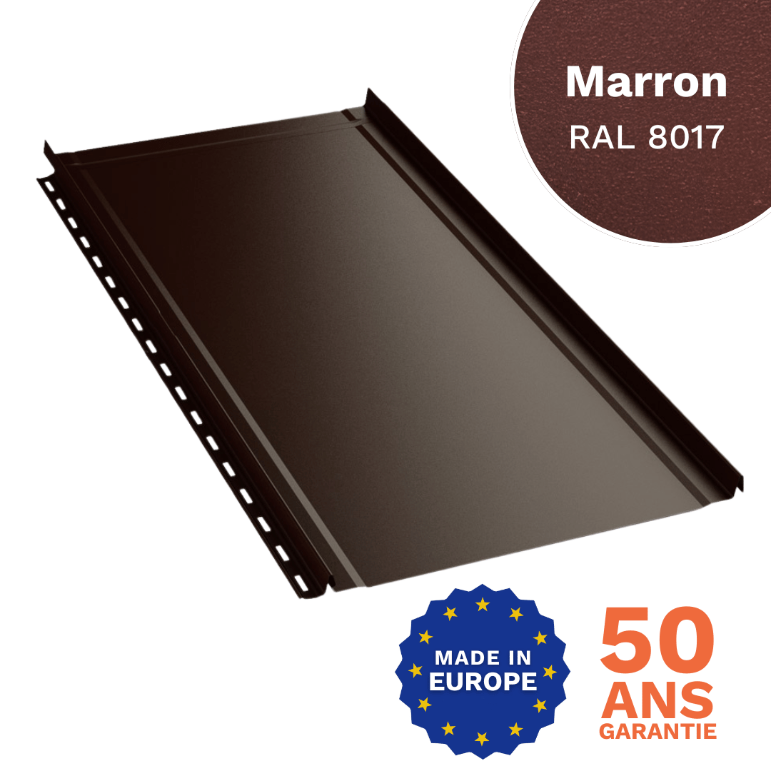 Tôle modulaire joint debout Marron Mat | VPV Direct