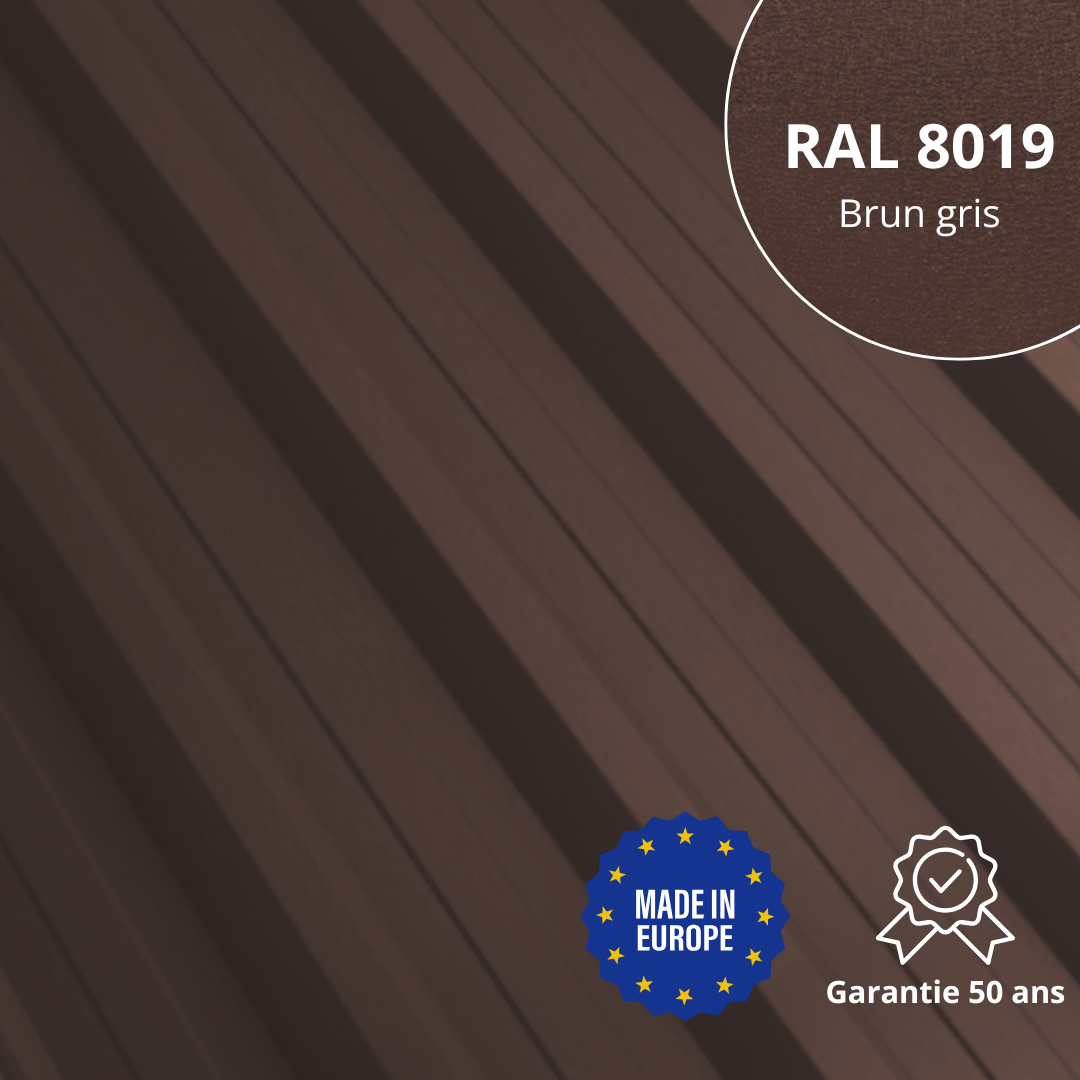 Tôle de toiture bac acier Alto Brun Gris mat | VPV Direct