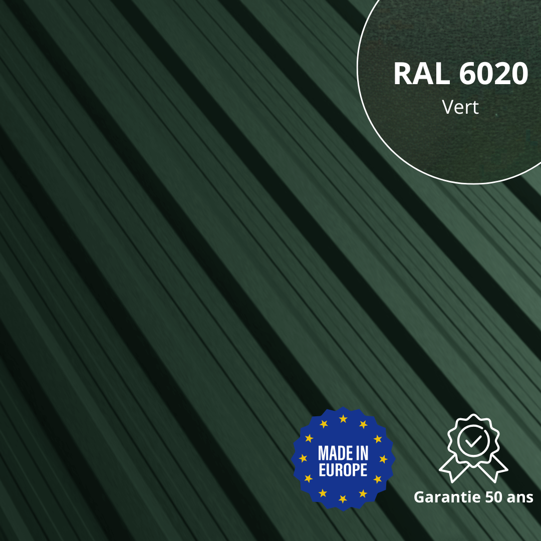 Tôle de toiture bac acier Vigo Vert mat | VPV Direct